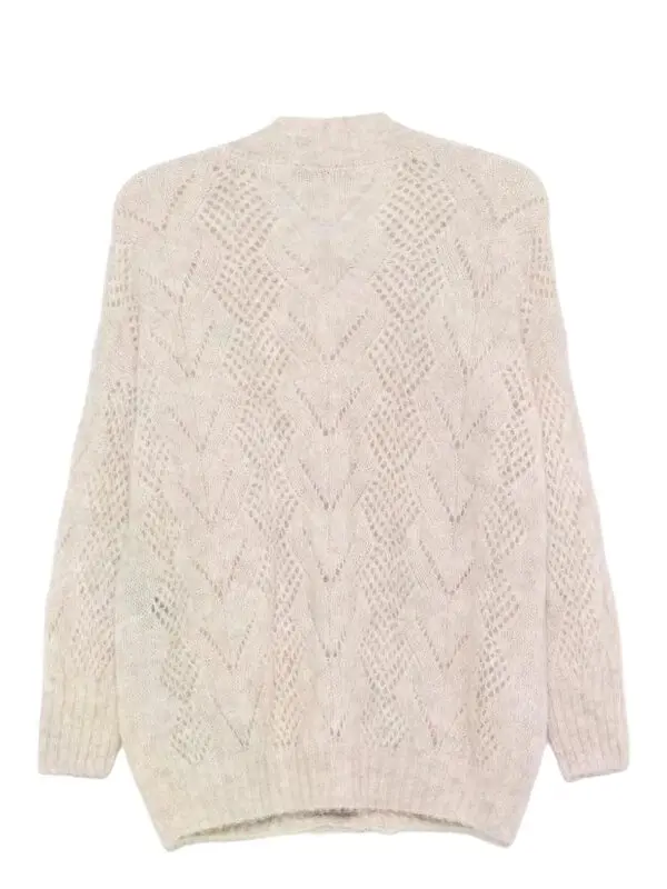 D.exterior Open-knit Cardigan - Neutrals