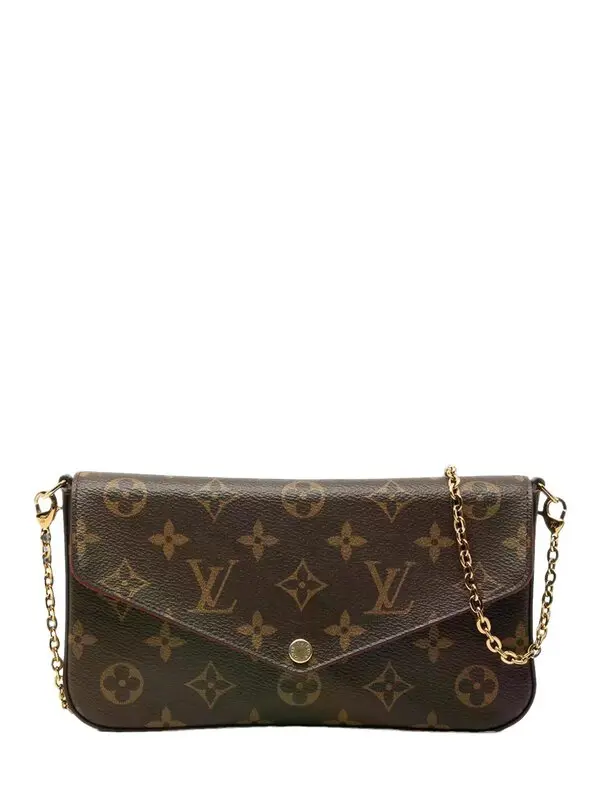 LOUIS VUITTON Monogram Pochette Felicie Crossbody Bag - Brown