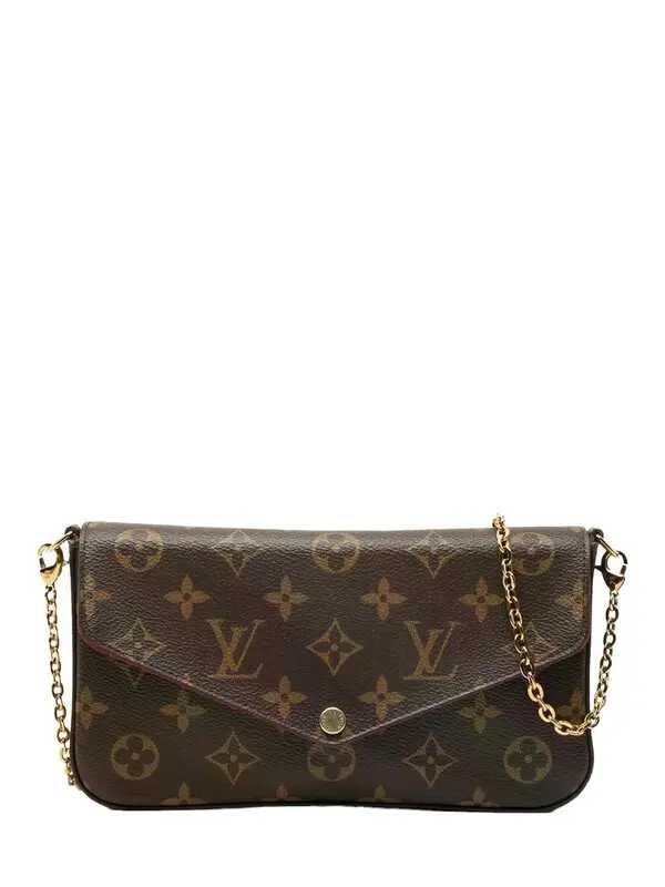 LOUIS VUITTON Monogram Pochette Felicie Crossbody Bag - Brown