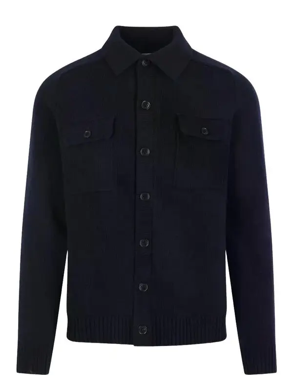 ROBERTO COLLINA Button-up Flap-pocket Cardigan - Blue