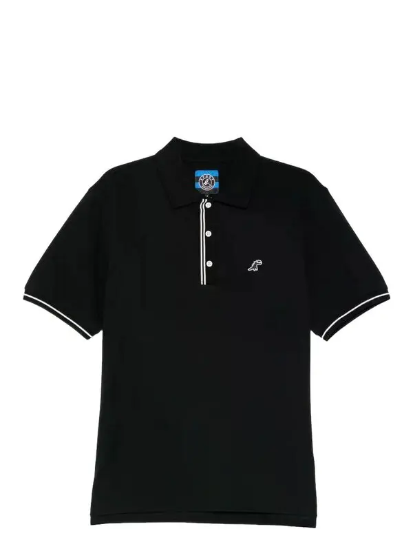 AGNES B. Logo-embroidered Polo Shirt - Black
