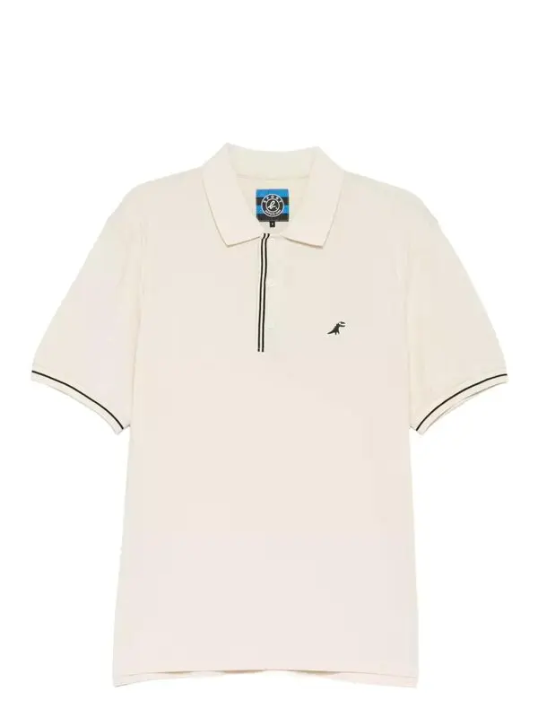 AGNES B. Logo-embroidered Polo Shirt - Neutrals