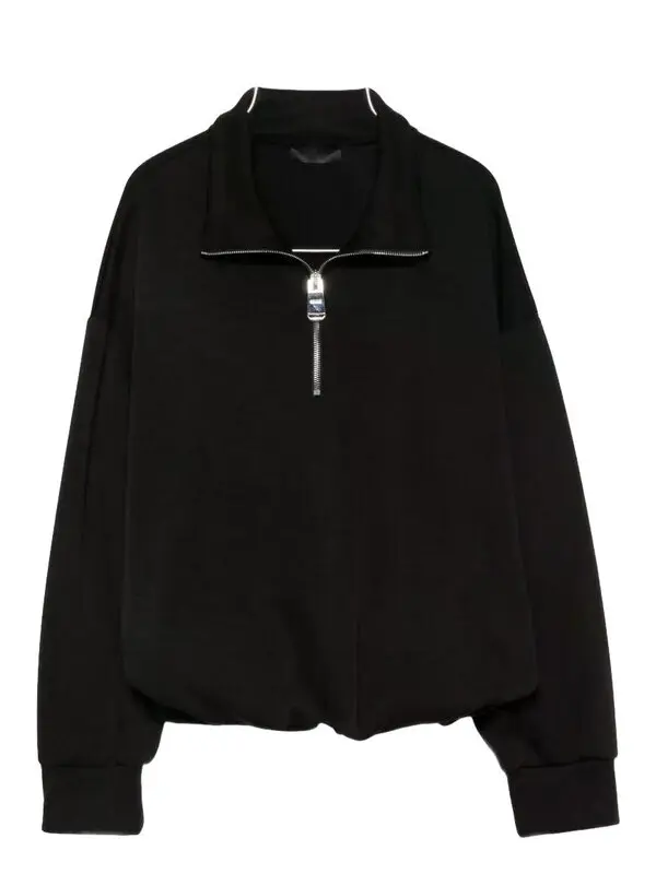 DONDUP Quarter-zip Drop-shoulder Sweater - Black
