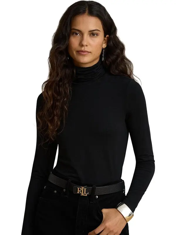 Ralph Lauren Stretch Jersey Turtleneck - Black