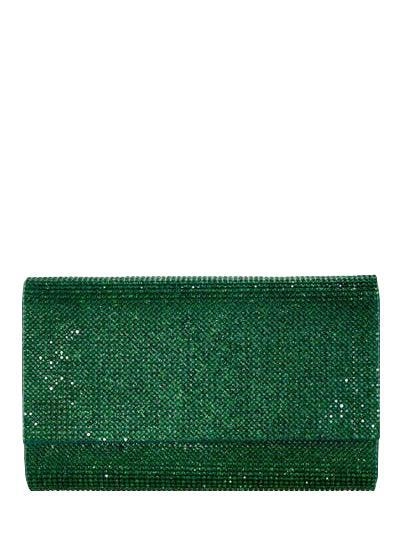 Judith Leiber Fizzoni Beaded Clutch - Ebonized Emerald