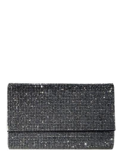 Judith Leiber Fizzoni Beaded Clutch - Ebonized Hematite