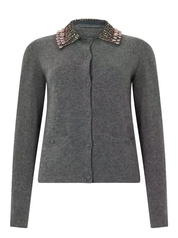 Alberta Ferretti Embellished Cardigan - Grey