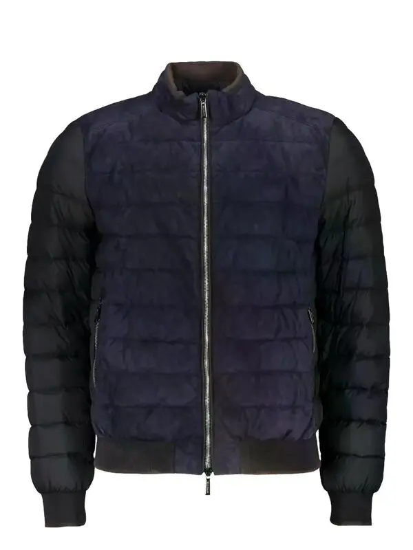 MOORER Quilted Panelled Bomber Jacket - Black