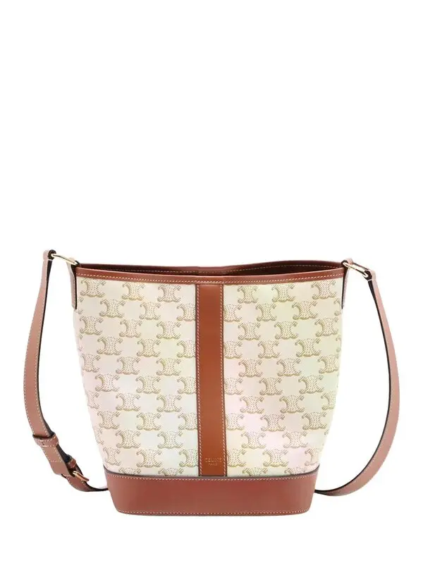 Celine Small Triomphe Coated Canvas Bucket Bag - Neutrals