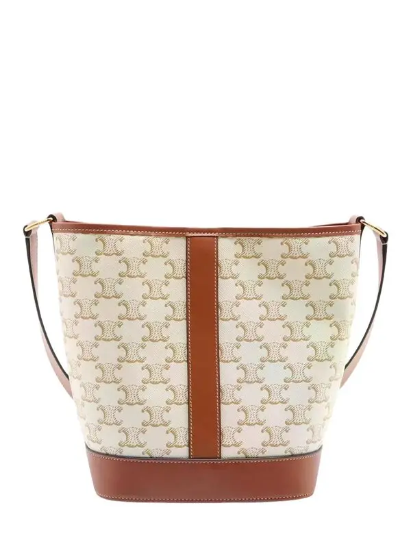Celine Small Triomphe Coated Canvas Bucket Bag - Neutrals