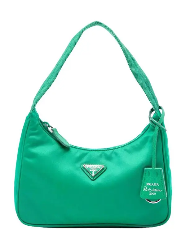 Prada Mini Tessuto Re-edition 2000 Shoulder Bag - Green