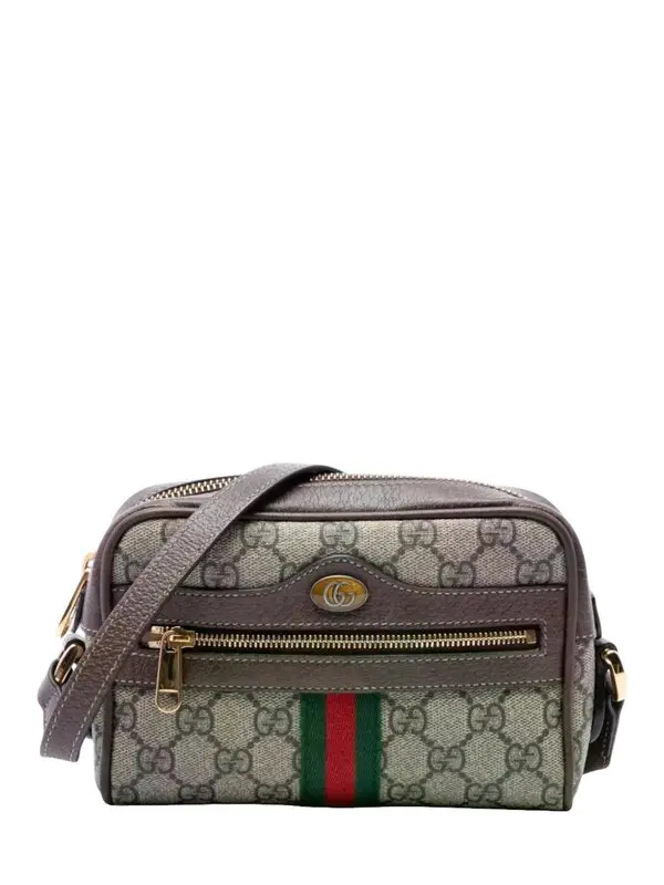Gucci Ophidia Mini Gg Supreme Web Crossbody Bag - Neutrals