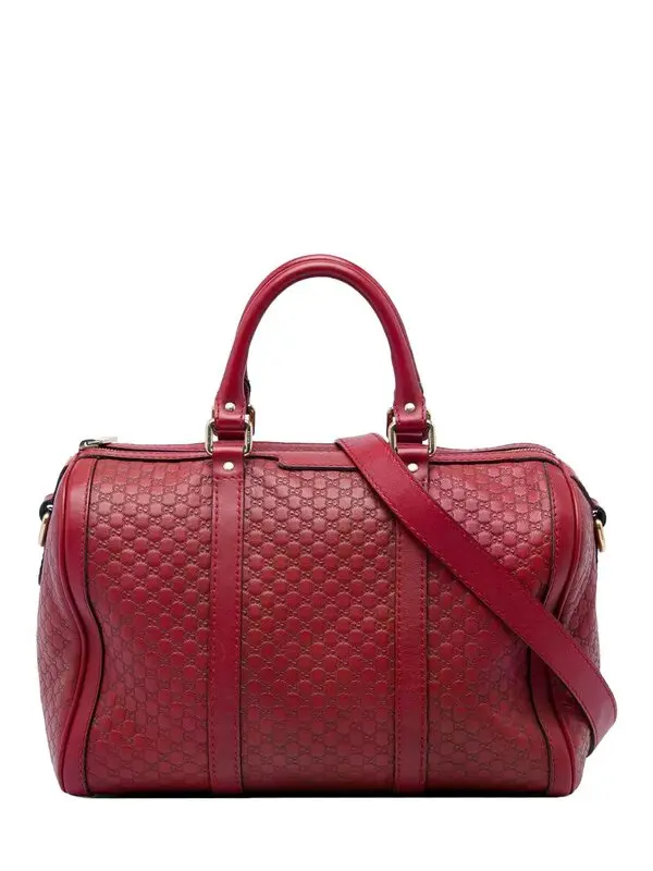 Gucci Embossed Leather Satchel - Red