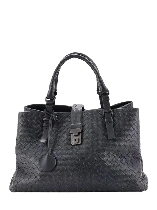 Bottega Veneta Roma Bag Intrecciato Nappa Medium Tote Bag - Blue