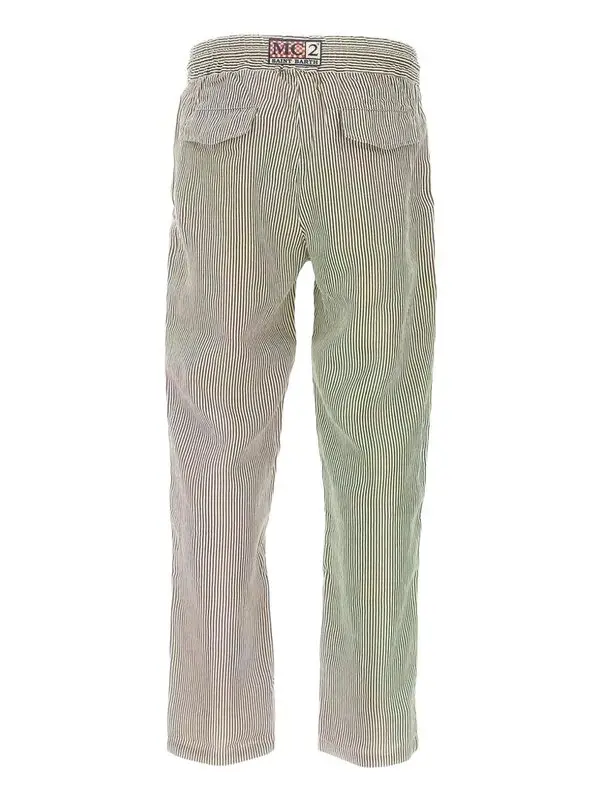 MC2 SAINT BARTH Striped Linen Trousers - Neutrals