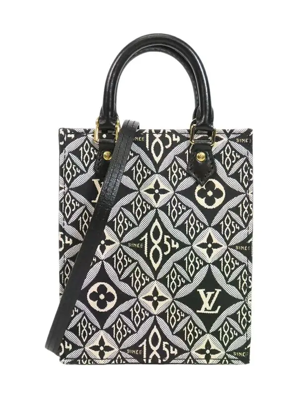 LOUIS VUITTON Monogram Jacquard Since 1854 Petit Sac Plat Satchel - Black