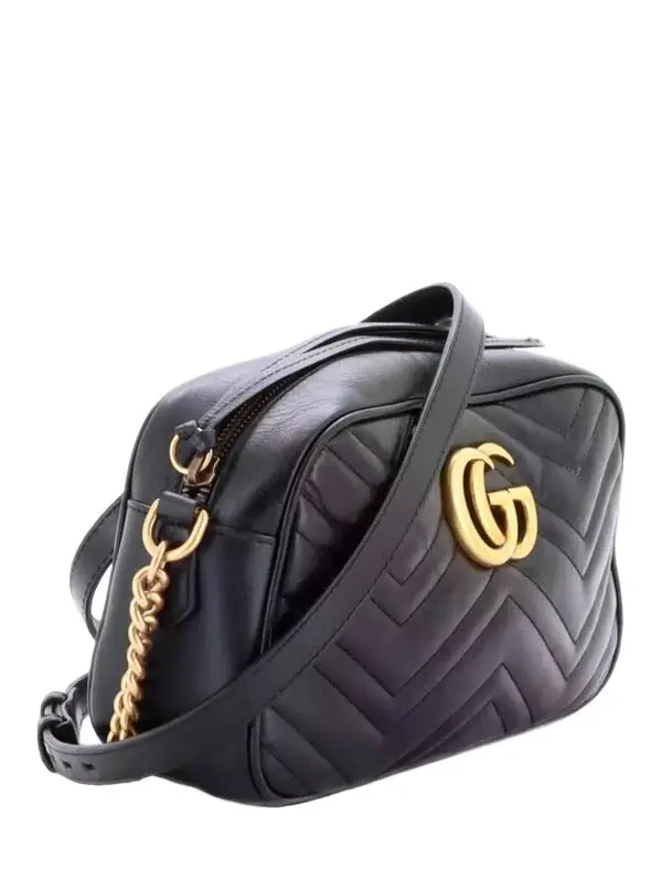 Gucci Gg Marmont Matelassé Leather Small Shoulder Bag - Black