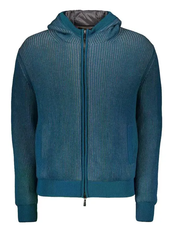 MOORER Padded Ribbed Jacket - Blue