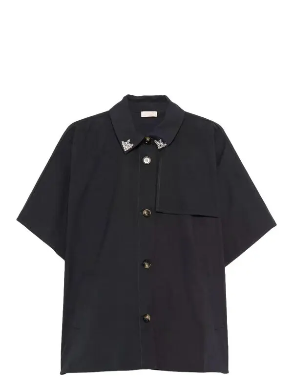 Liu Jo Crystal Embellished Short Sleeve Poncho - Blue
