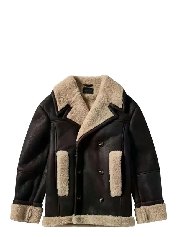 Simone Rocha Double-breasted Shearling Jacket - Brown