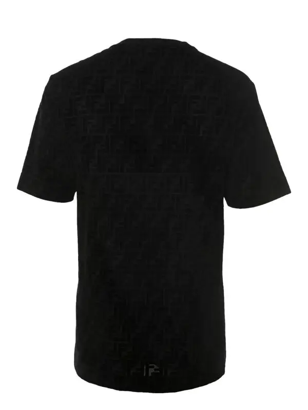 Fendi Ff Motif Velvet T-shirt - Black