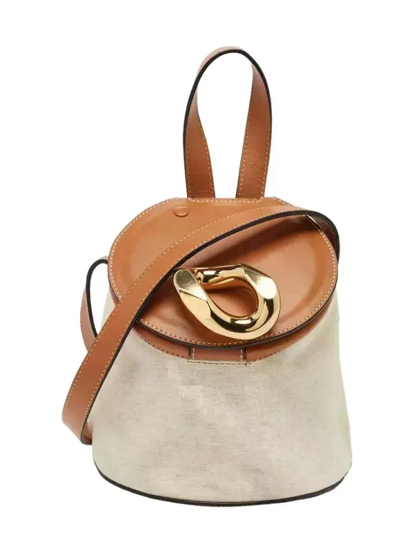 JW Anderson Lid Leather-harness Bucket Bag - Brown