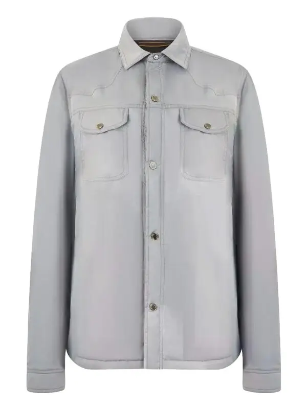 MOORER Byron Snap-button Shirt Jacket - Grey
