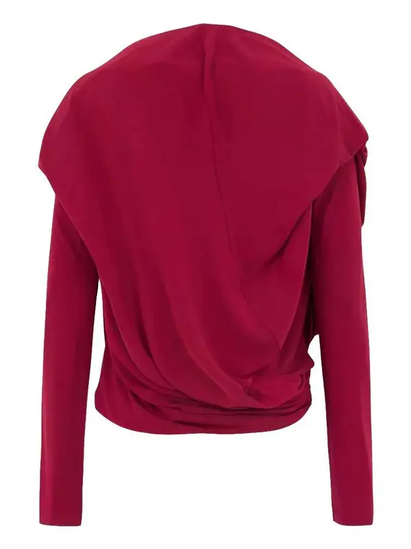 Alberta Ferretti Draped Asymmetric Blouse - Red