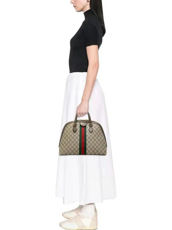 Gucci Ophidia Gg Supreme Web Satchel - Neutrals