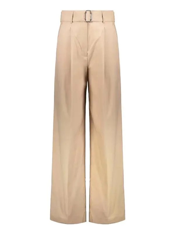 MOORER Belted Wide-leg Trousers - Neutrals
