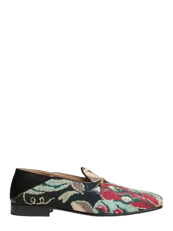 Valentino Garavani Gobelin Fabric Loafers - Black