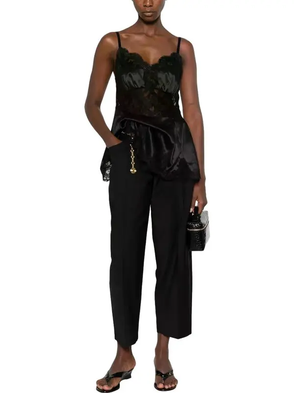 Dolce & Gabbana Lace-trimmed Satin Camisole - Black