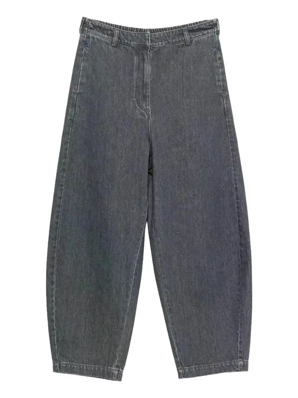 CORDERA Elasticated Waistband Wide-leg Jeans - Grey