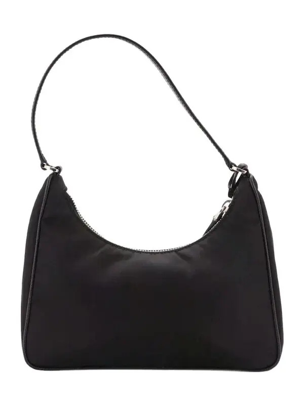 Prada Re-edition 2005 Tessuto With Saffiano Leather Mini Hobo Bag - Black
