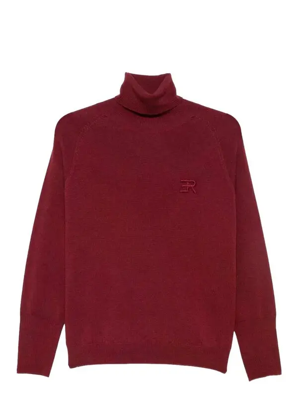 ERMANNO FIRENZE Er" Logo Embroidered High Neck Sweater - Red