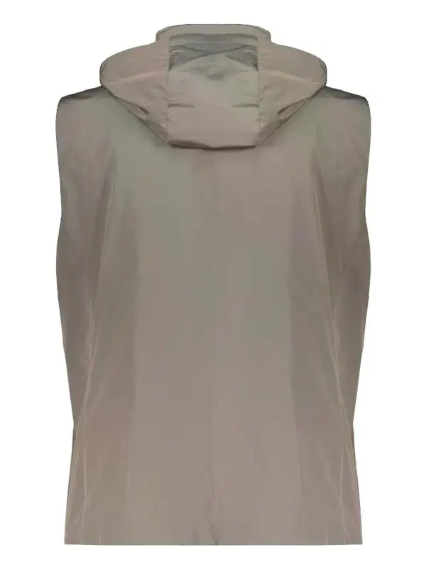 MOORER Hooded Water-resistant Gilet - Brown