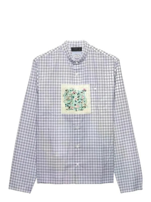 Prada Check-pattern Pocket Shirt - White