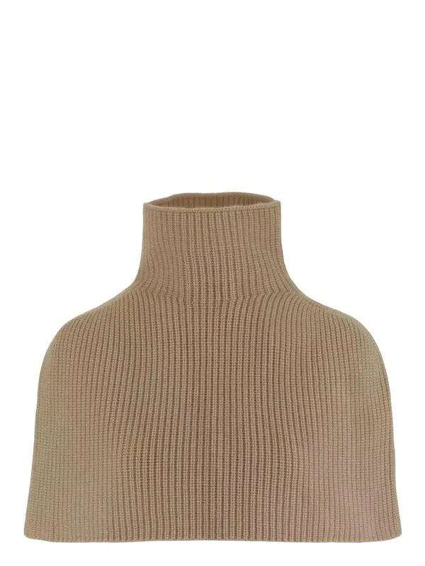 SA SU PHI Ribbed-knit Roll-neck Cape - Neutrals