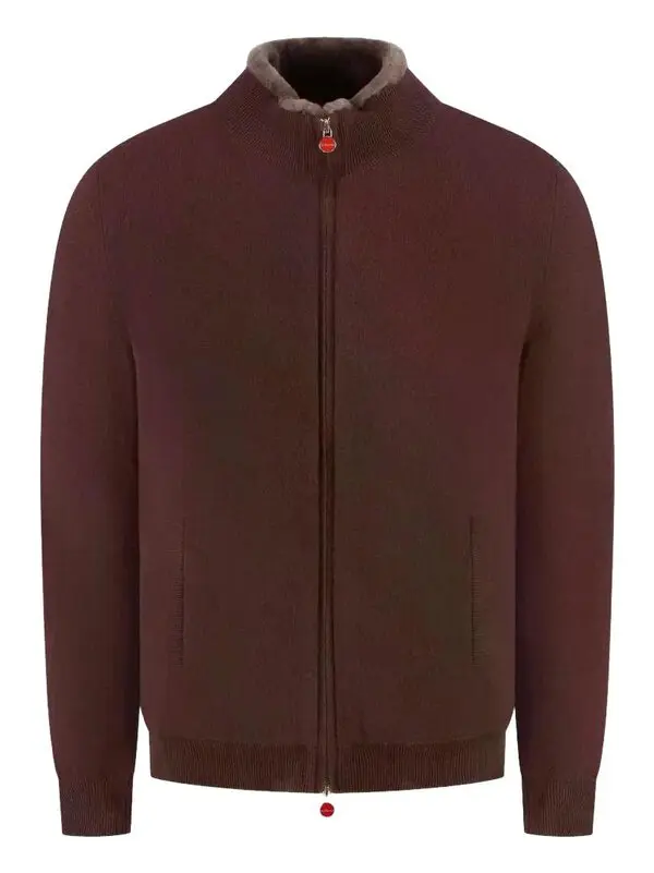 Kiton Shearling-trim Knitted Jacket - Red