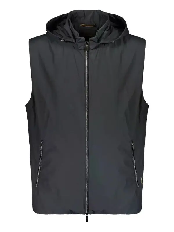 MOORER Water-resistant Hooded Gilet - Blue