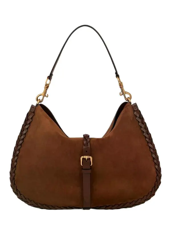 Etro Maxi Suede Pony Bag With Threading - Brown