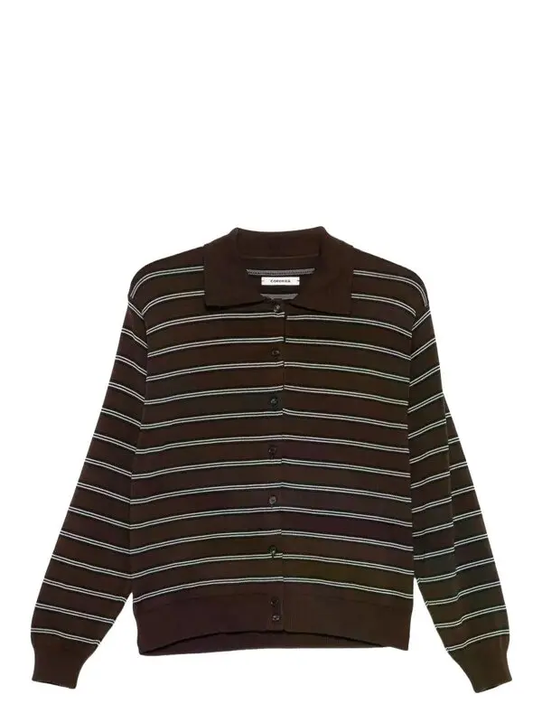 CORDERA Button-fastening Striped Cardigan - Brown