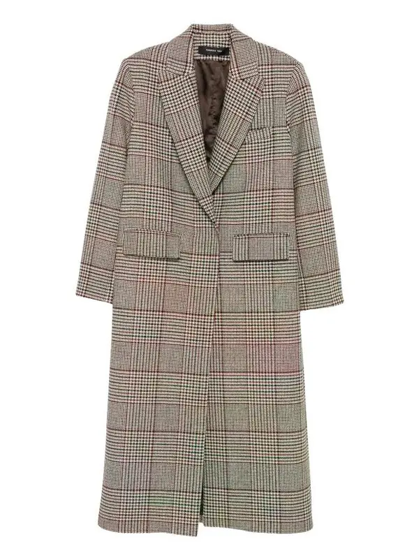 Federica Tosi Prince Of Wales Check Double-breasted Coat - Neutrals