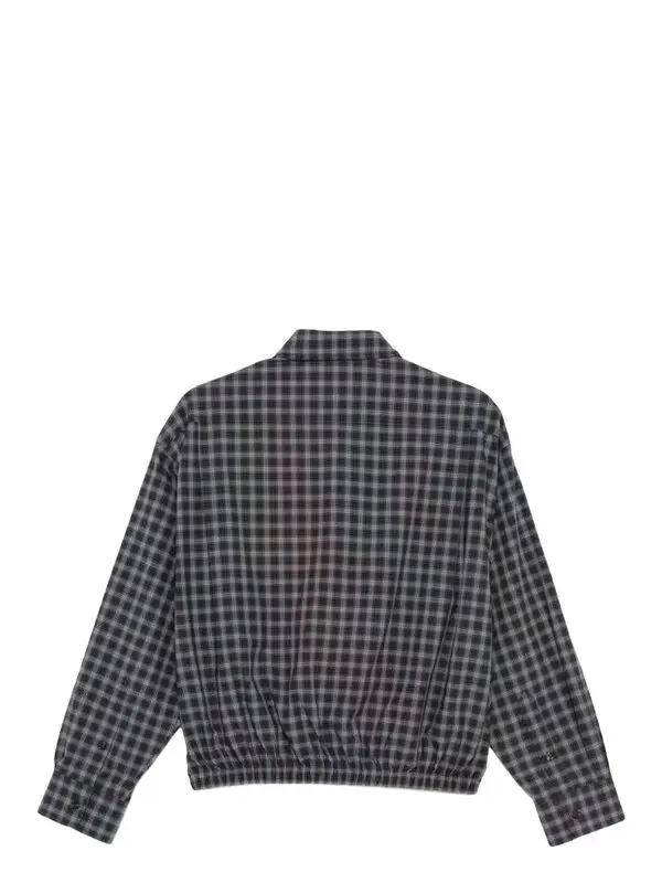 CORDERA Checked Shirt With Elasticated Hem - Grey