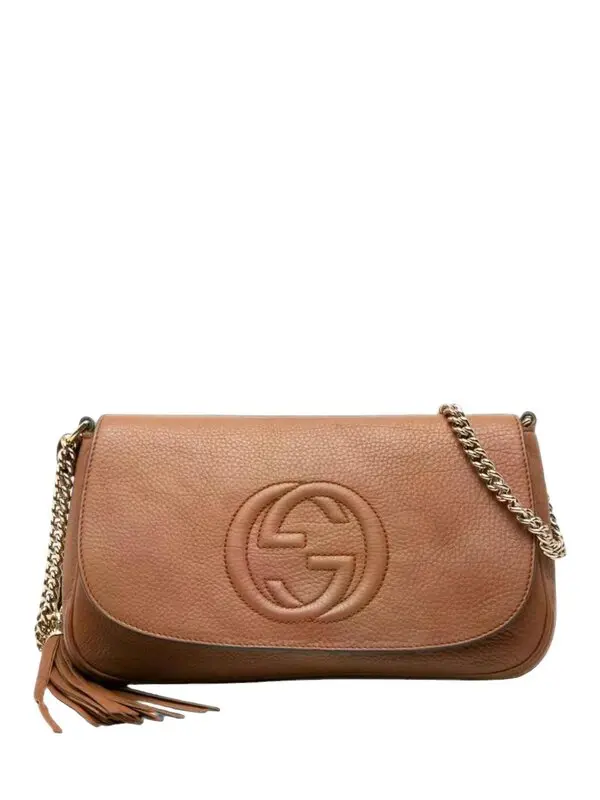 Gucci Soho Chain Flap Crossbody Bag - Brown