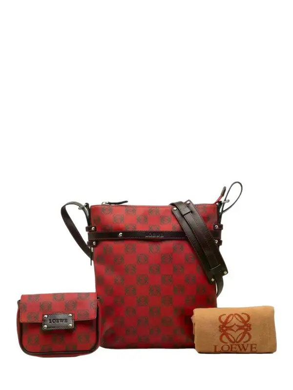 Loewe Anagram Coated Canvas Crossbody Bag - Red