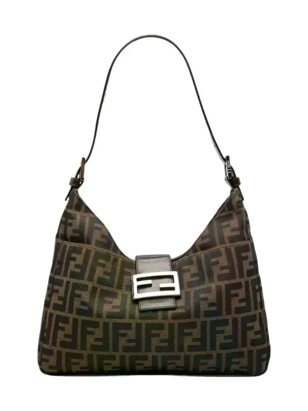 Fendi 2000-2010 Zucca Canvas Shoulder Bag - Brown