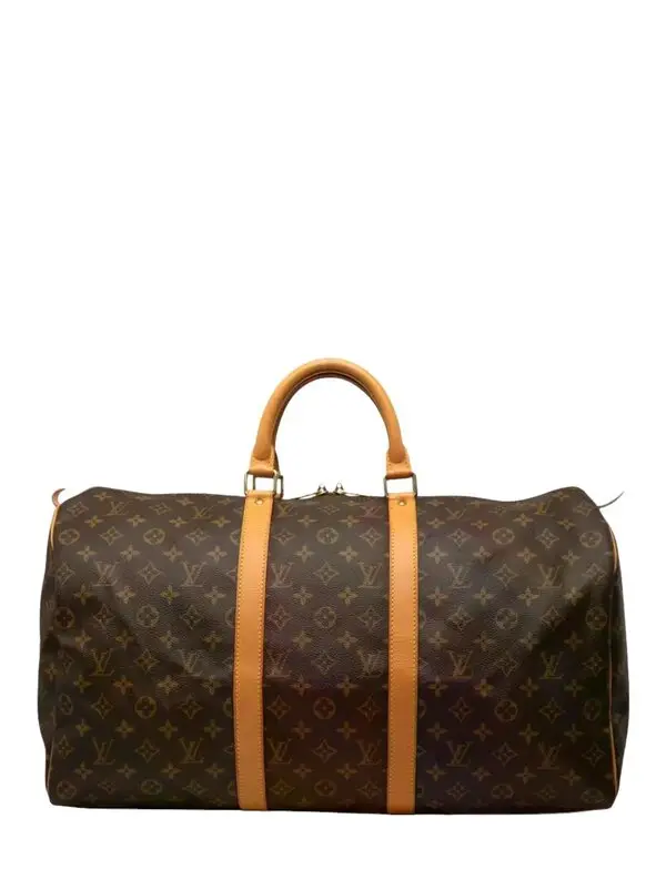 LOUIS VUITTON Monogram Keepall 50 Travel Bag - Brown