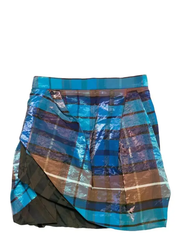 VIVIENNE WESTWOOD Plaid Metallic Mini Skirt - Blue