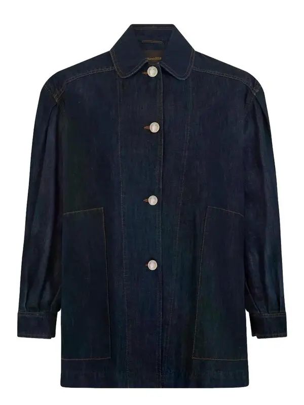 MOORER Loose-fit Denim Jacket - Blue